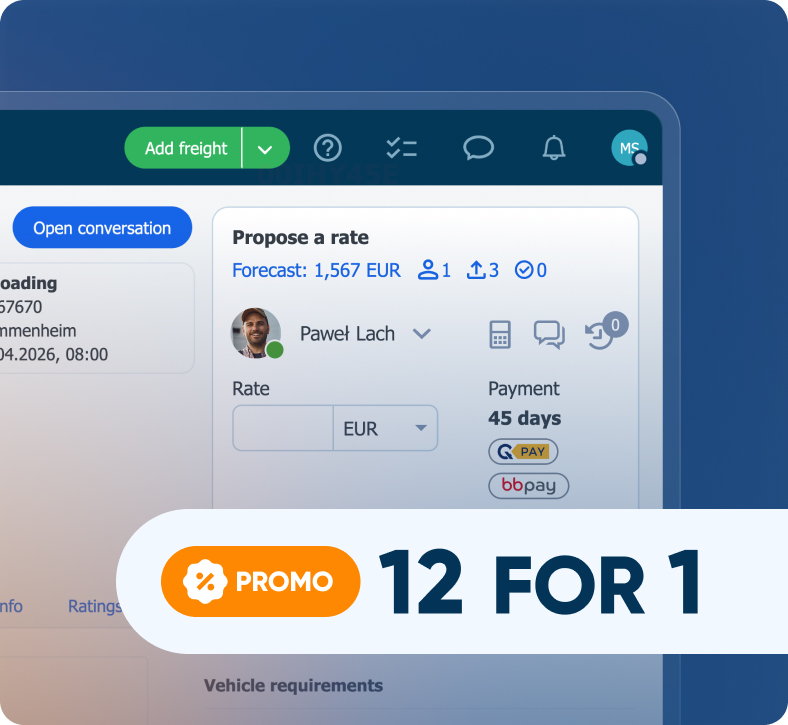 Trans.eu offer 12for1
